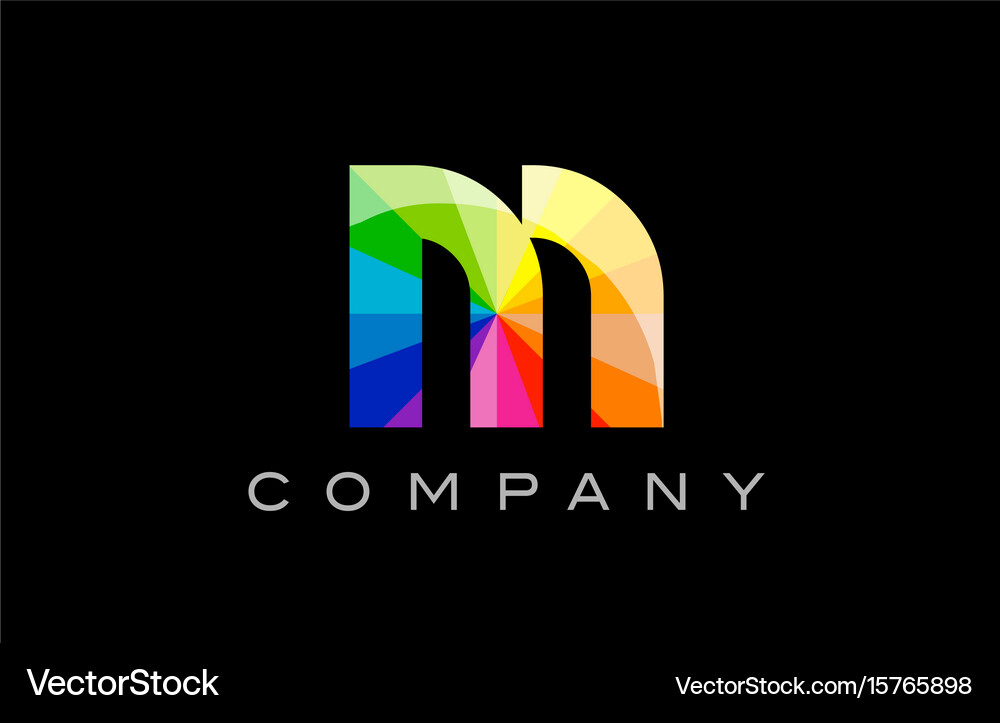 M alphabet letter mosaic design Royalty Free Vector Image