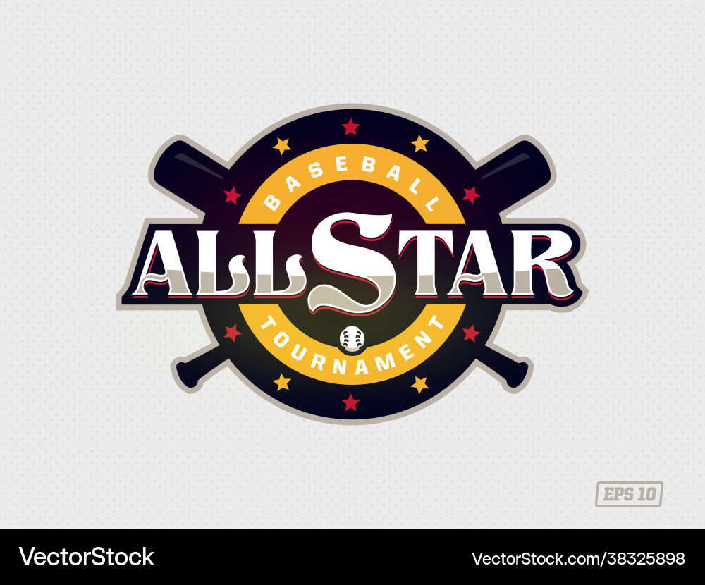 Modern professional emblem all star for baseball Vector Image
