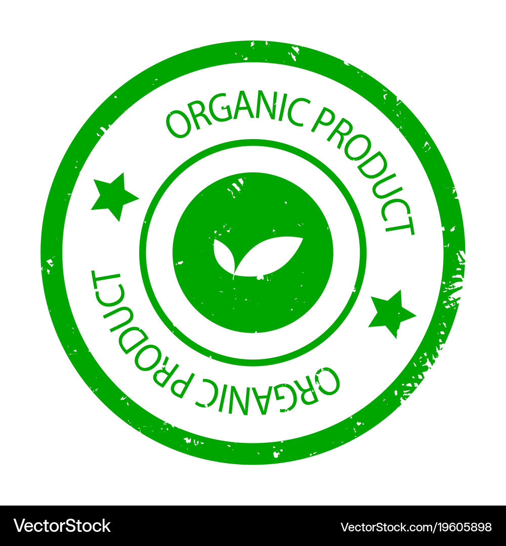 Organic product seal texture Royalty Free Vector Image