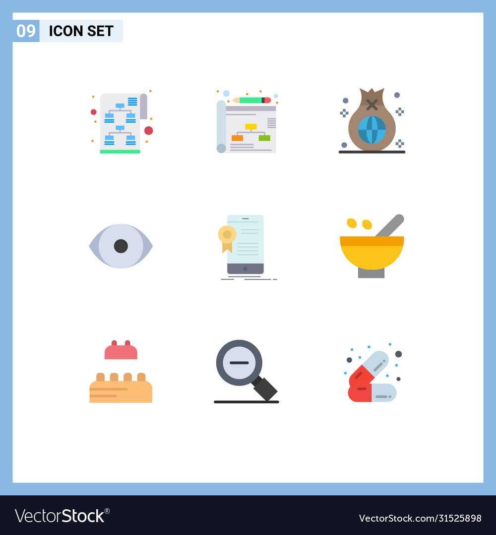Set 9 modern ui icons symbols signs for Royalty Free Vector
