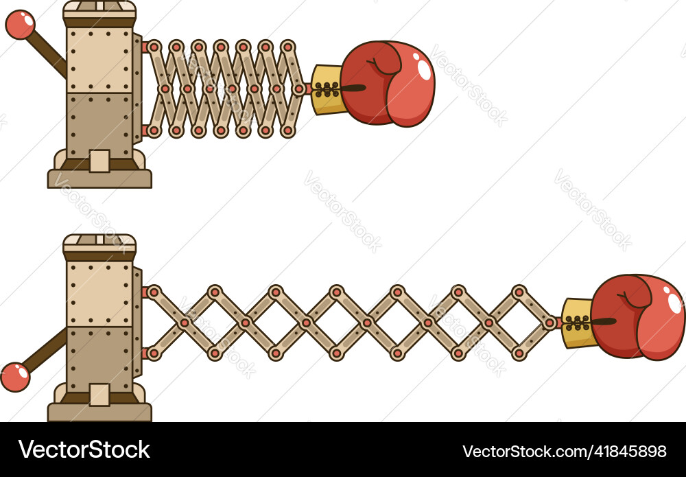 Spring boxing glove mechanism make punch Vector Image