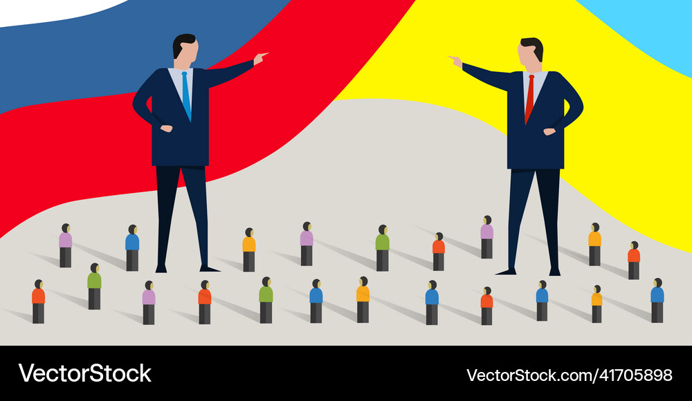 Ukraine and russian leader debate argument speech Vector Image