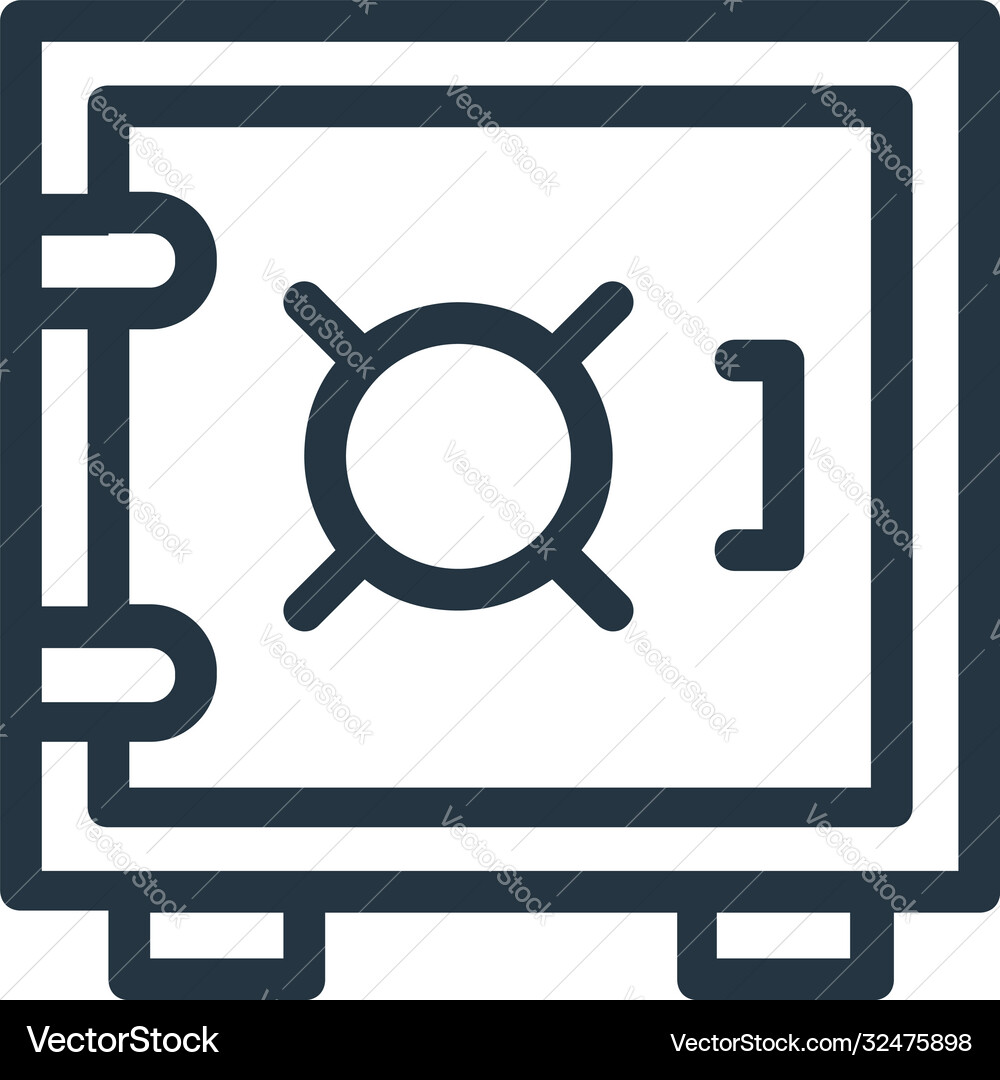 Vault icon isolated on white background outline Vector Image