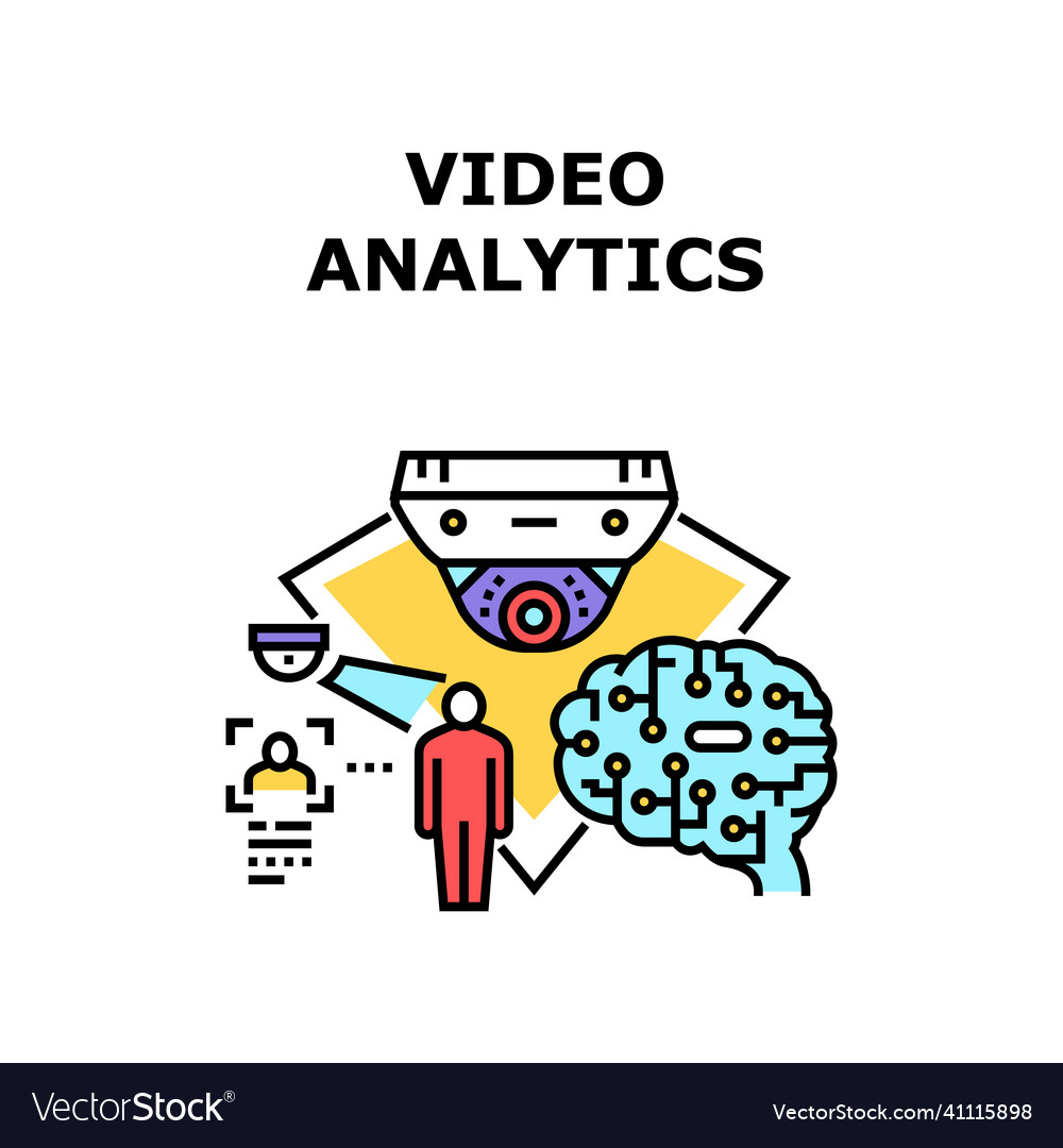 Video analytics icon Royalty Free Vector Image Video analytics icon Royalty Free Vector Image