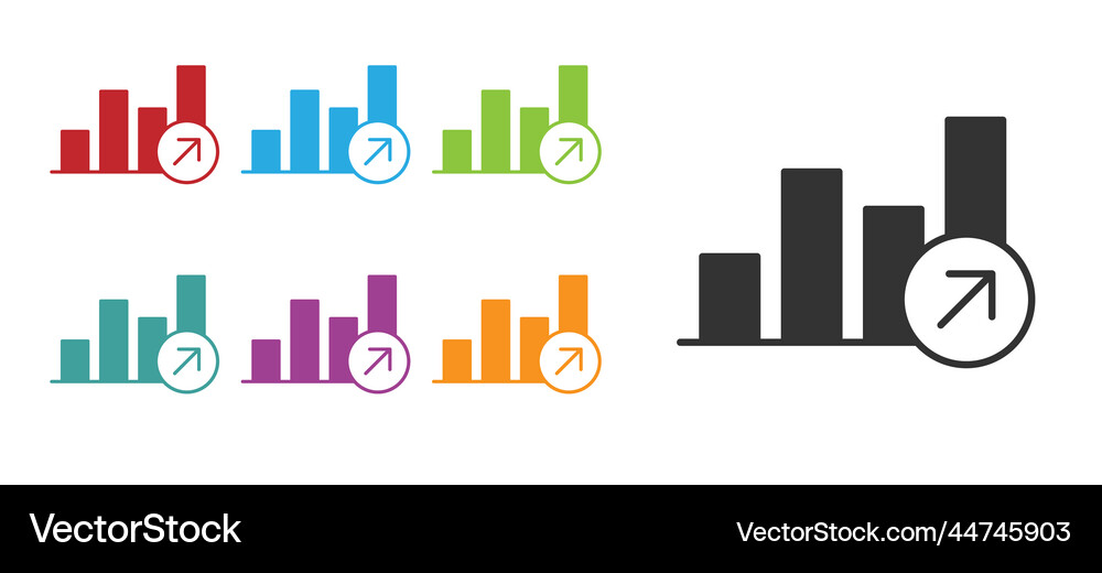 Black financial growth increase icon isolated Vector Image