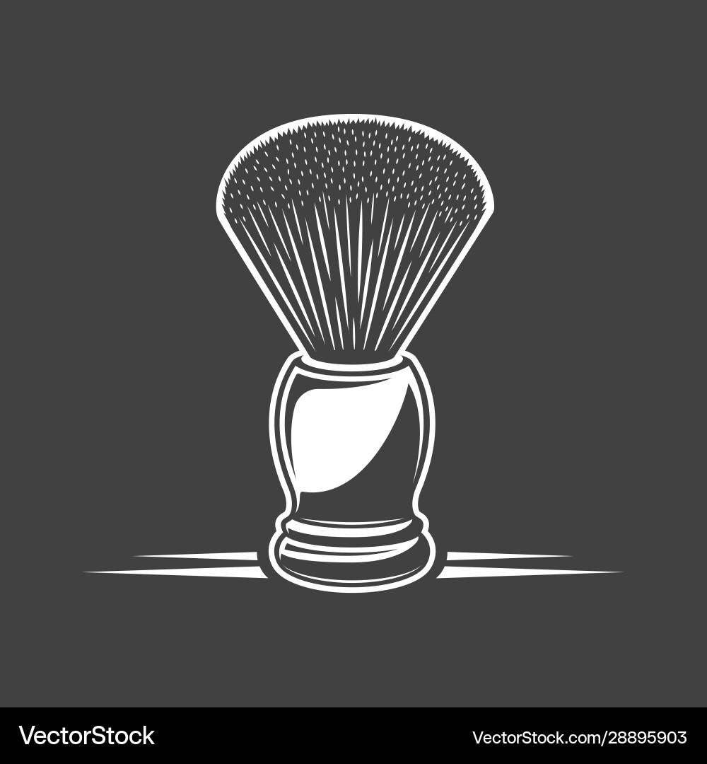 Brush for shaving isolated on black background Vector Image