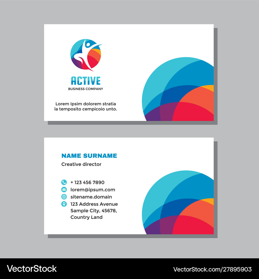 Business visit card template with logo - concept Vector Image