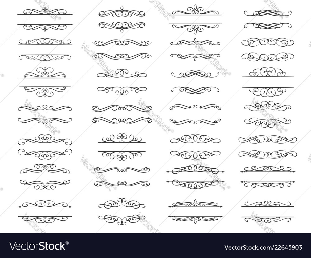 Calligraphic design elements Royalty Free Vector Image