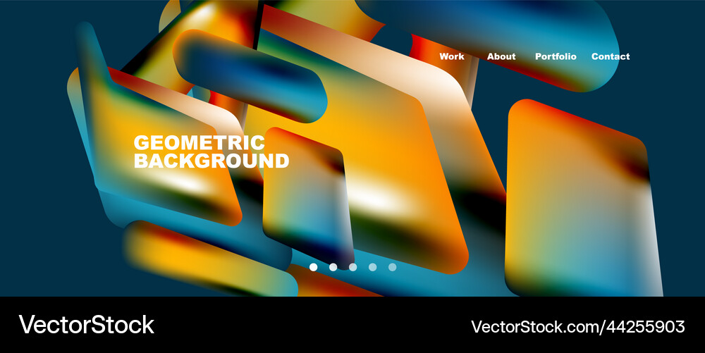 Colorful geometric background landing page Vector Image