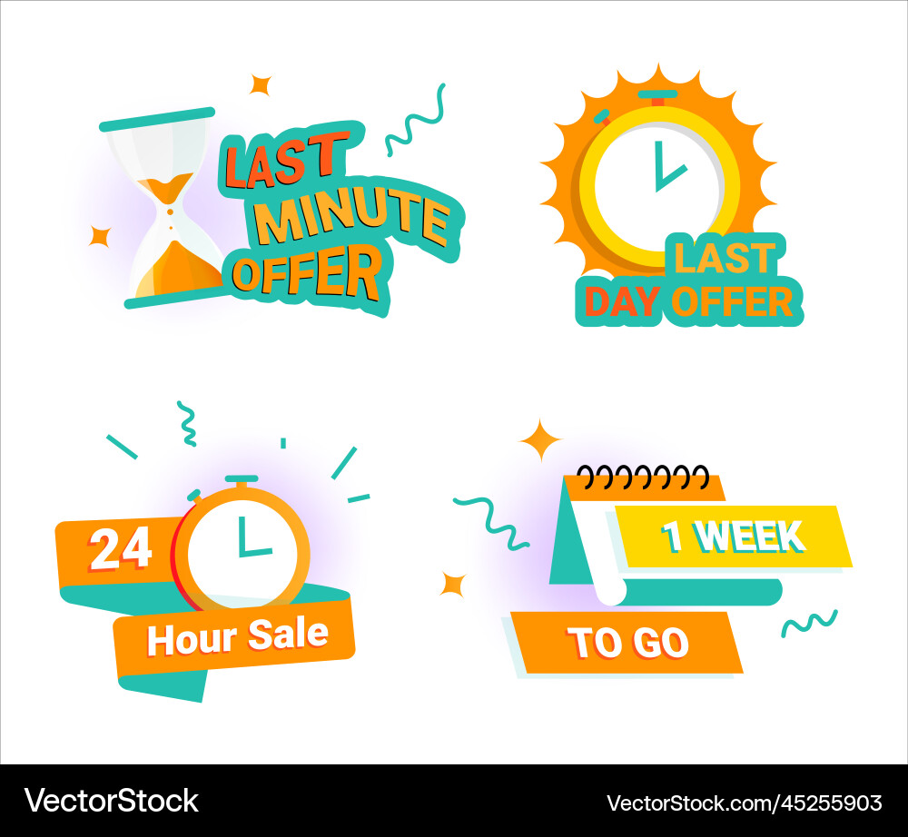 Countdown banners limited special offer stickers Vector Image