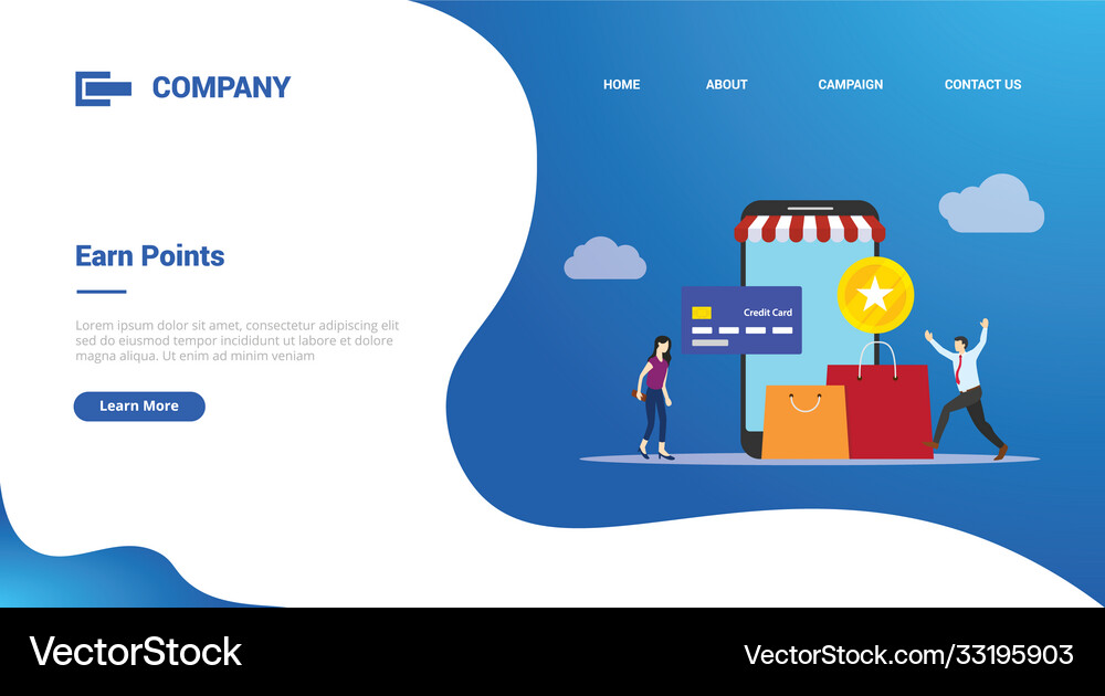 Earn points business people reward concept Vector Image