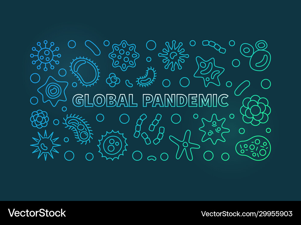 Global pandemic colorful linear horizontal Vector Image