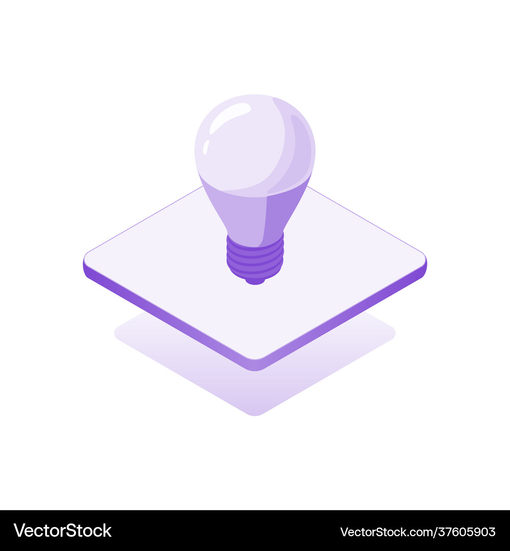 Icon smart led lamp isometric design infographic Vector Image