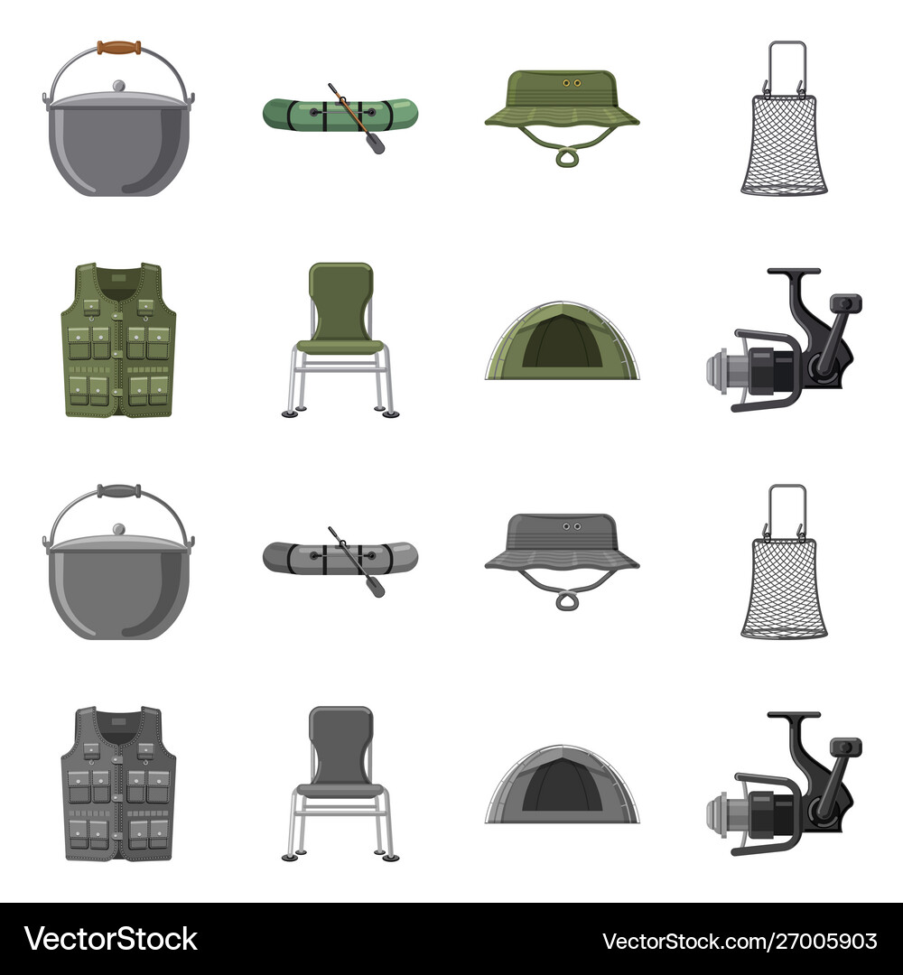 Isolated object fish and fishing logo set Vector Image