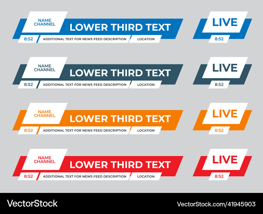 Lower third of the screen for titles Royalty Free Vector