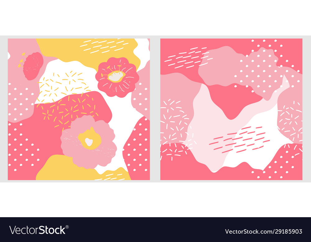 Set pink doodle pattern Royalty Free Vector Image