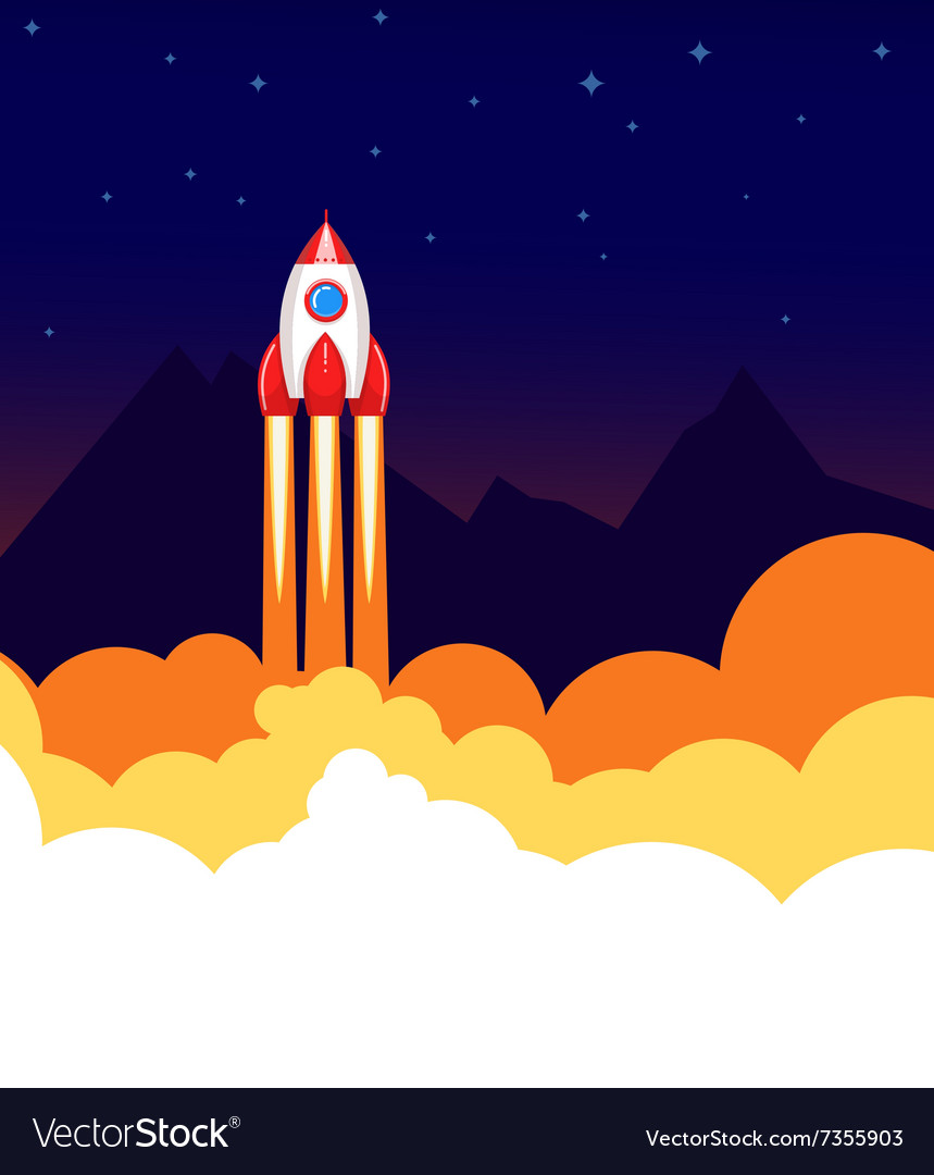 Space rocket launch Royalty Free Vector Image - VectorStock