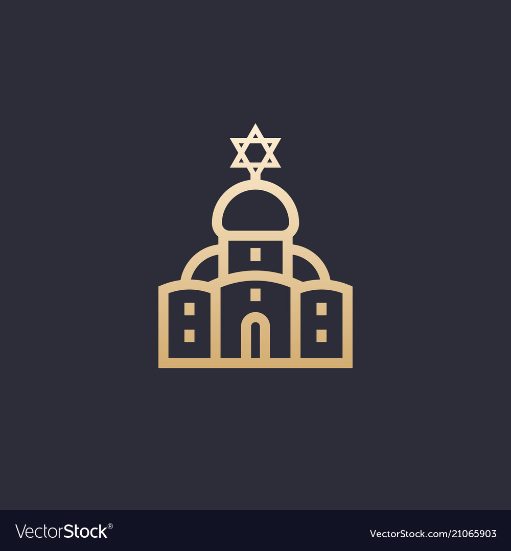 Synagogue icon linear Royalty Free Vector Image