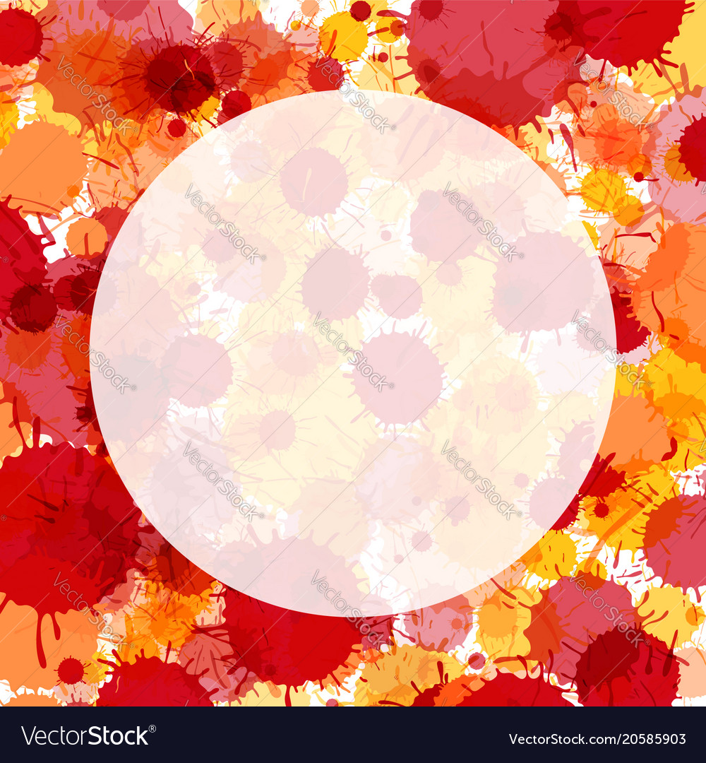 Vibrant red and orange watercolor paint drops Vector Image