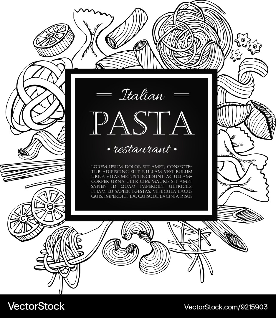 Vintage italian pasta restaurant Royalty Free Vector Image