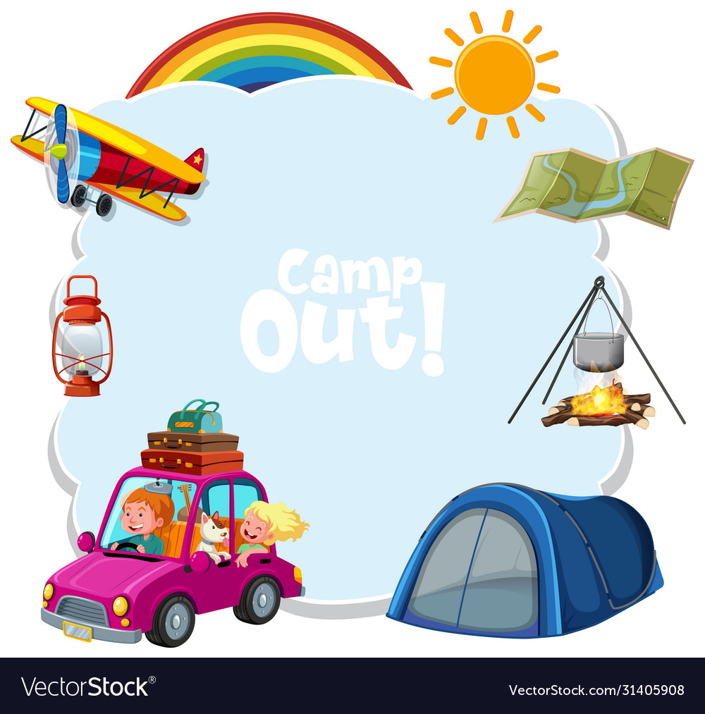 Background template with camping theme Royalty Free Vector