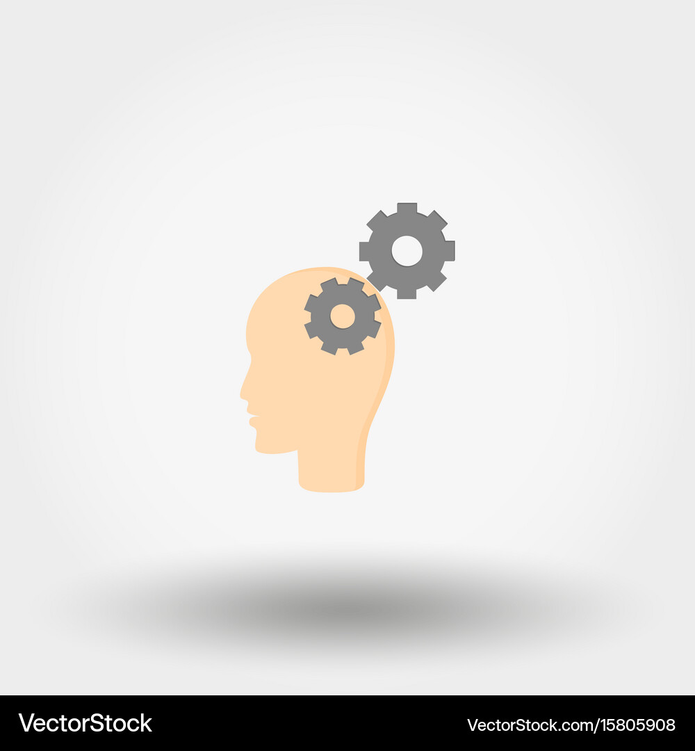 Brain activity icon flat Royalty Free Vector Image