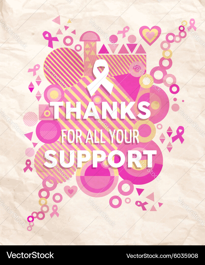 Breast cancer awareness geometry support poster Vector Image