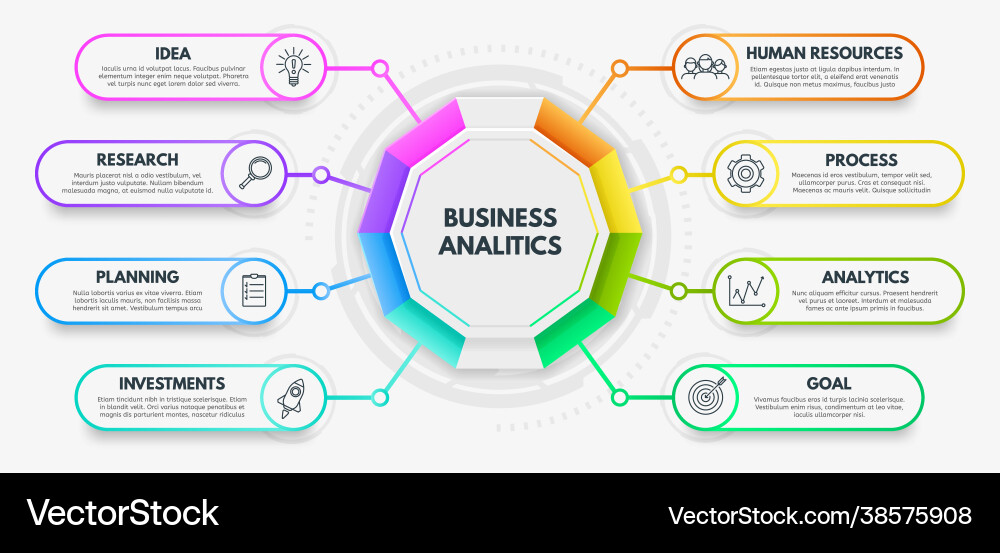 Flowchart business infographic business timeline Vector Image