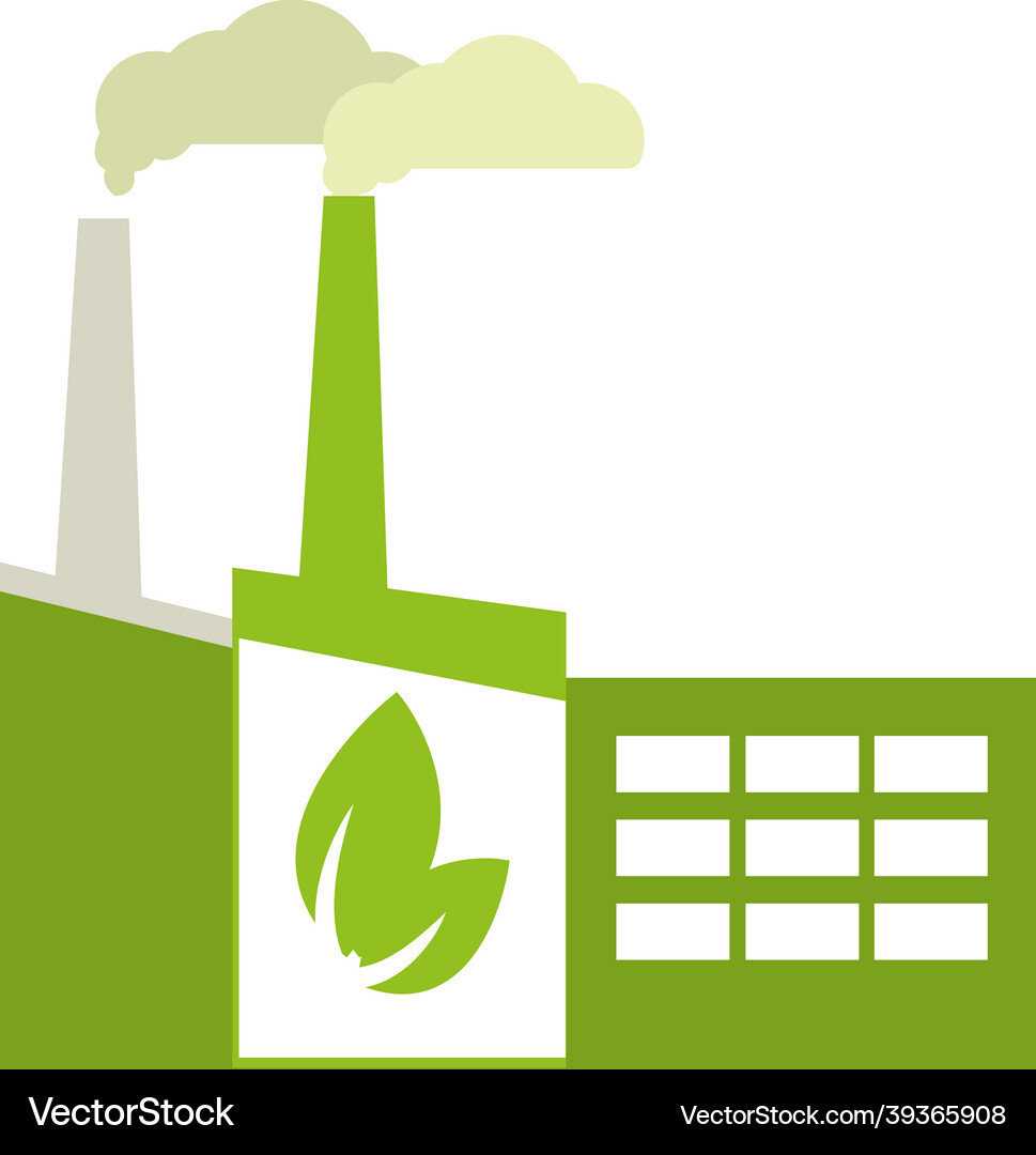 Green factory industrial Royalty Free Vector Image