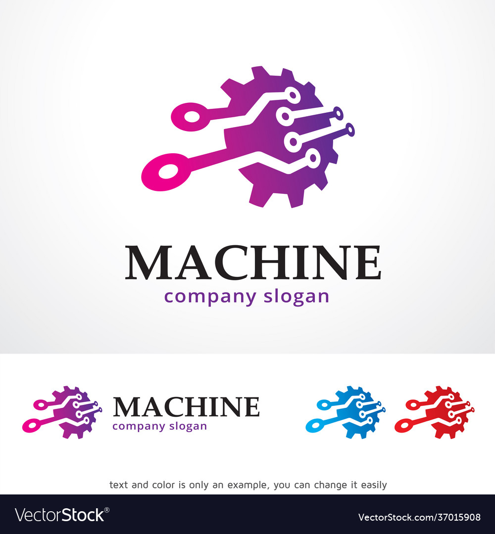 Machine logo template design Royalty Free Vector Image