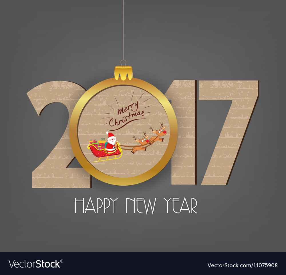 Merry christmas and happy new year 2017 santa Vector Image