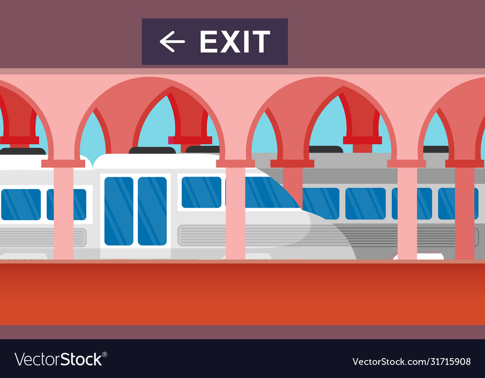 Railway public transport commuter metro train Vector Image Railway public transport commuter metro train Vector Image