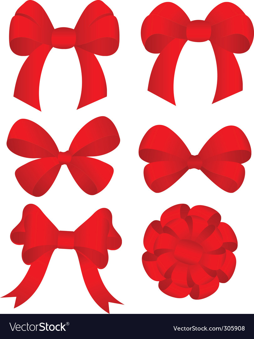Set bows Royalty Free Vector Image - VectorStock