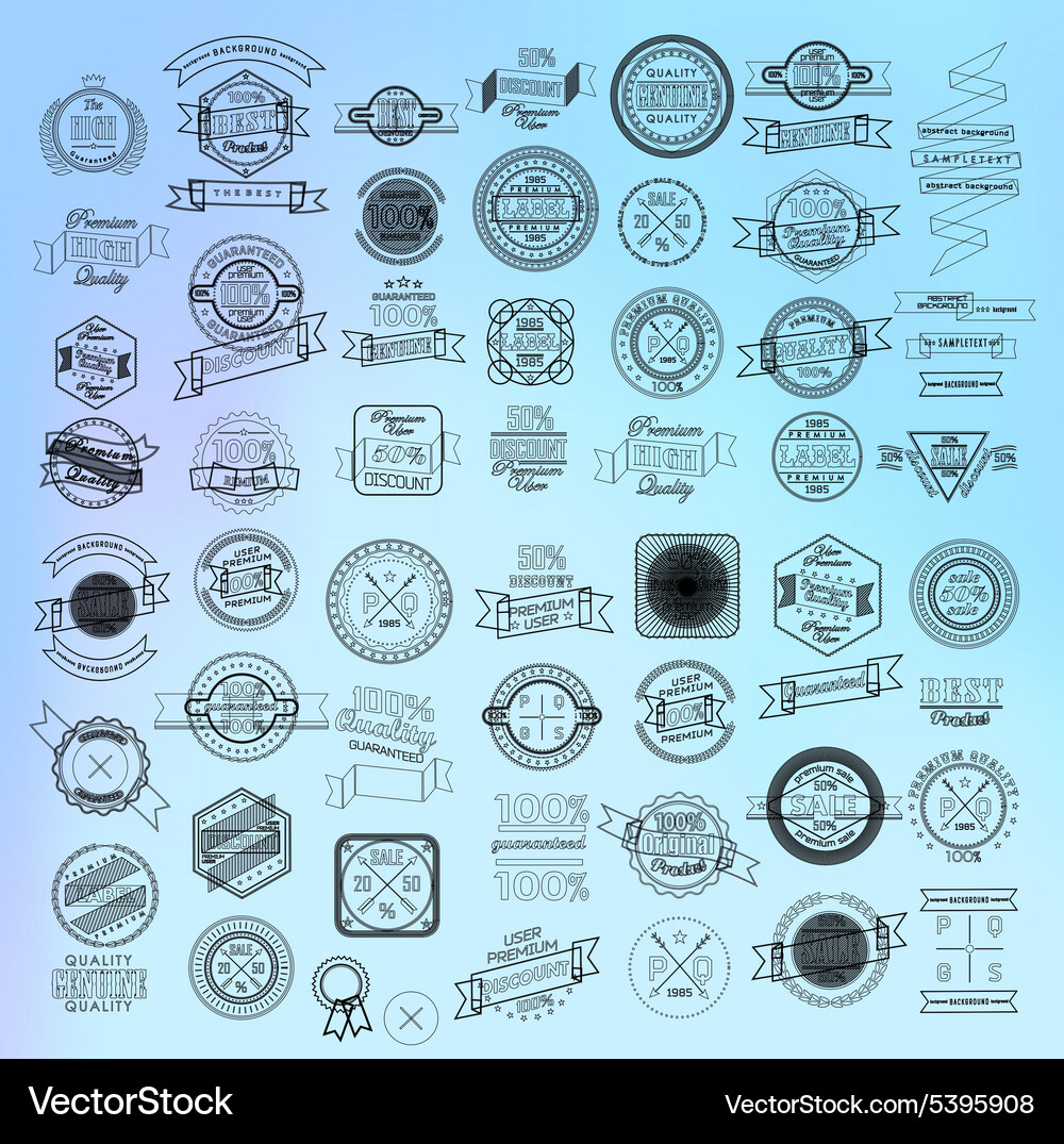 Set retro vintage ribbons and label Royalty Free Vector