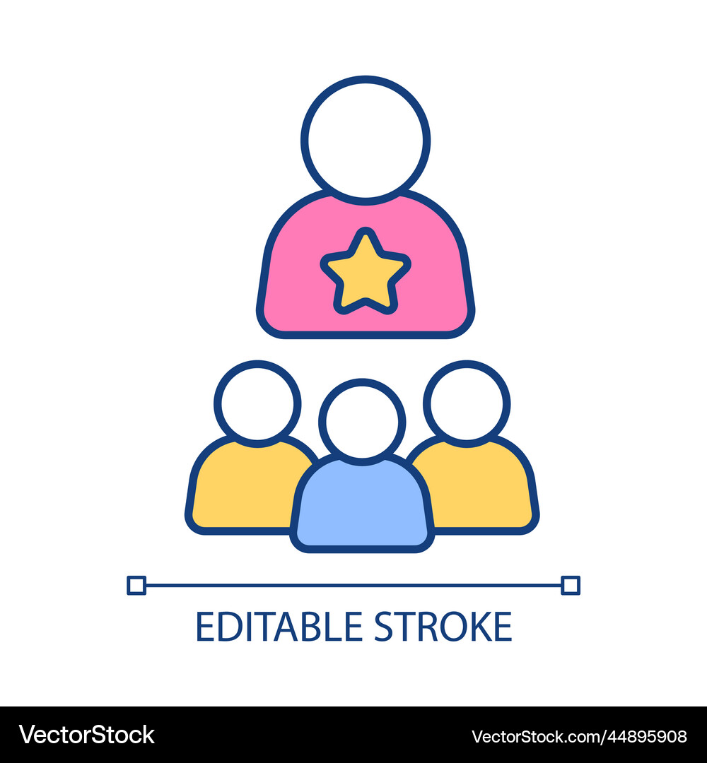 Team leader rgb color icon Royalty Free Vector Image