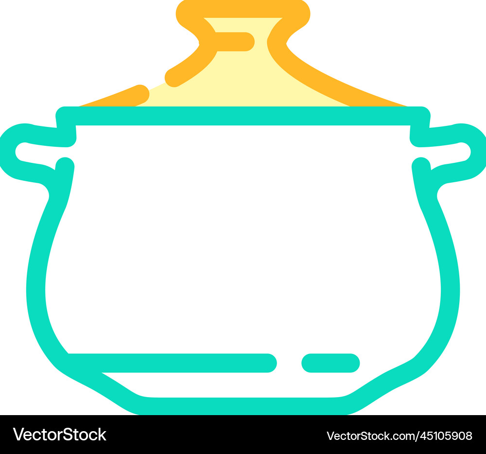 Traditional pot cooking color icon Royalty Free Vector Image