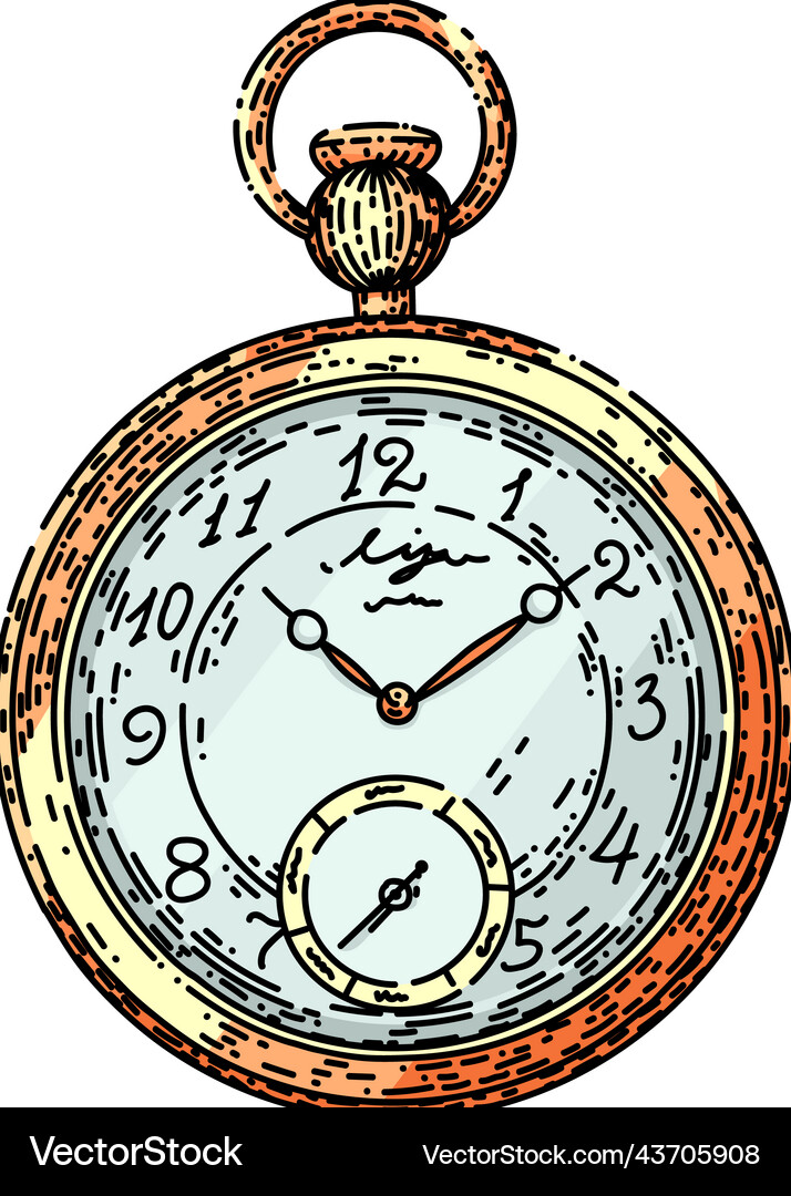 Vintage Pocket Watch Illustration