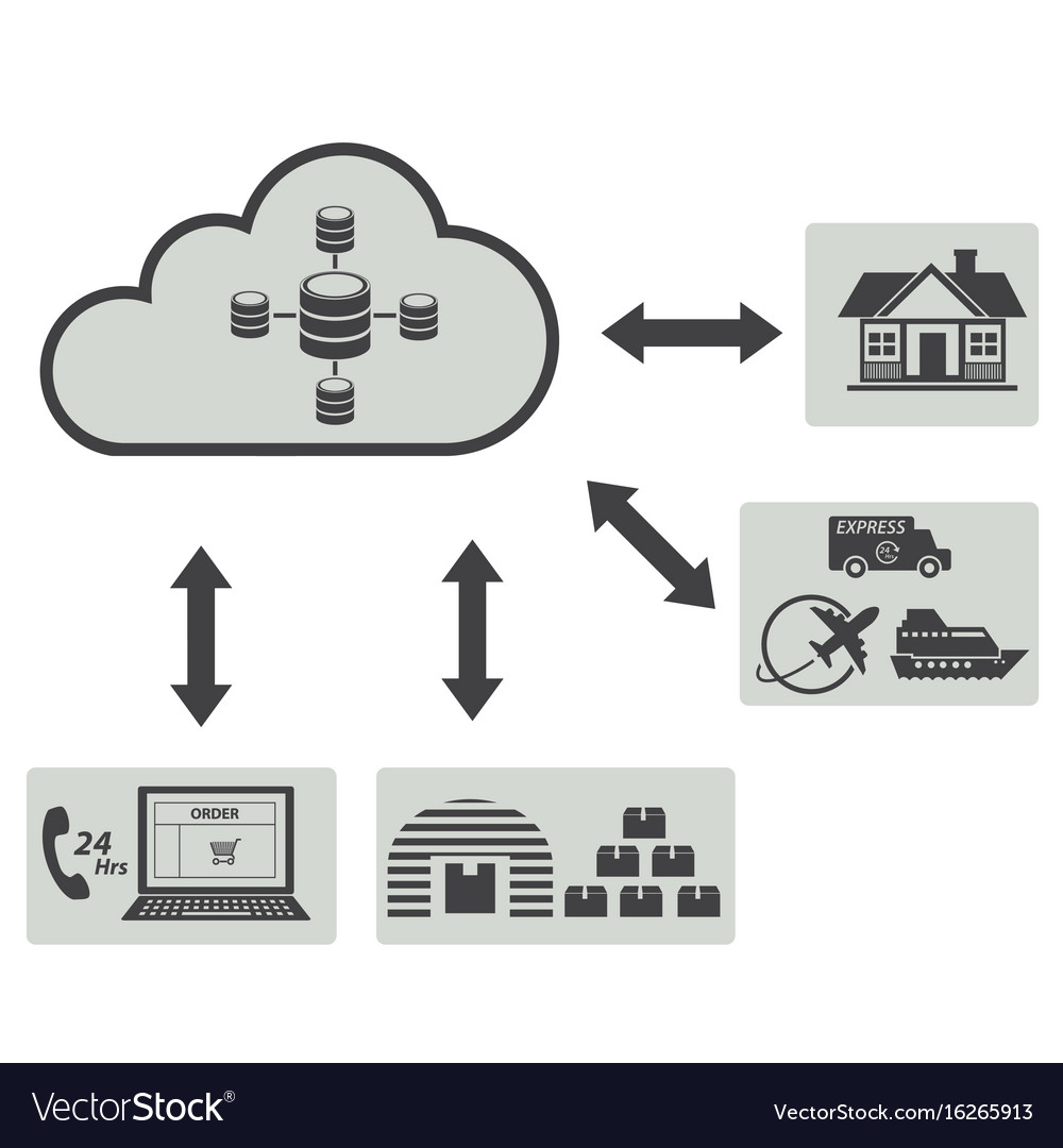 Big data icons set cloud computing Royalty Free Vector Image