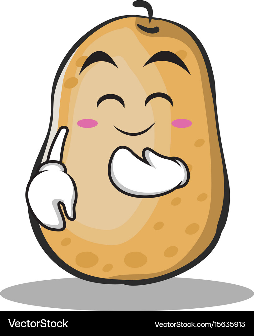Blush potato character cartoon style Royalty Free Vector