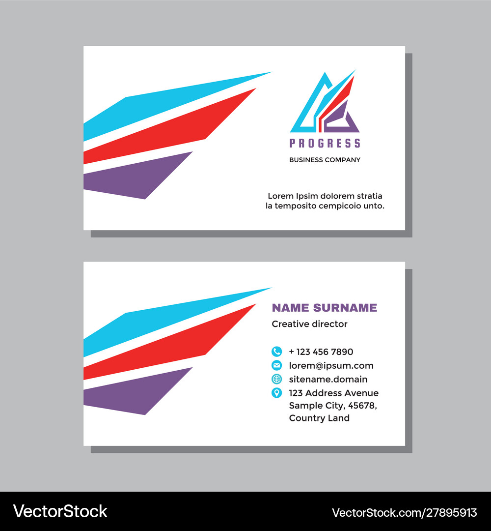 Business visit card template with logo - concept Vector Image