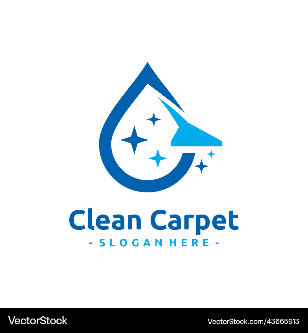 Clean carpet logo interiors cleaning service Vector Image
