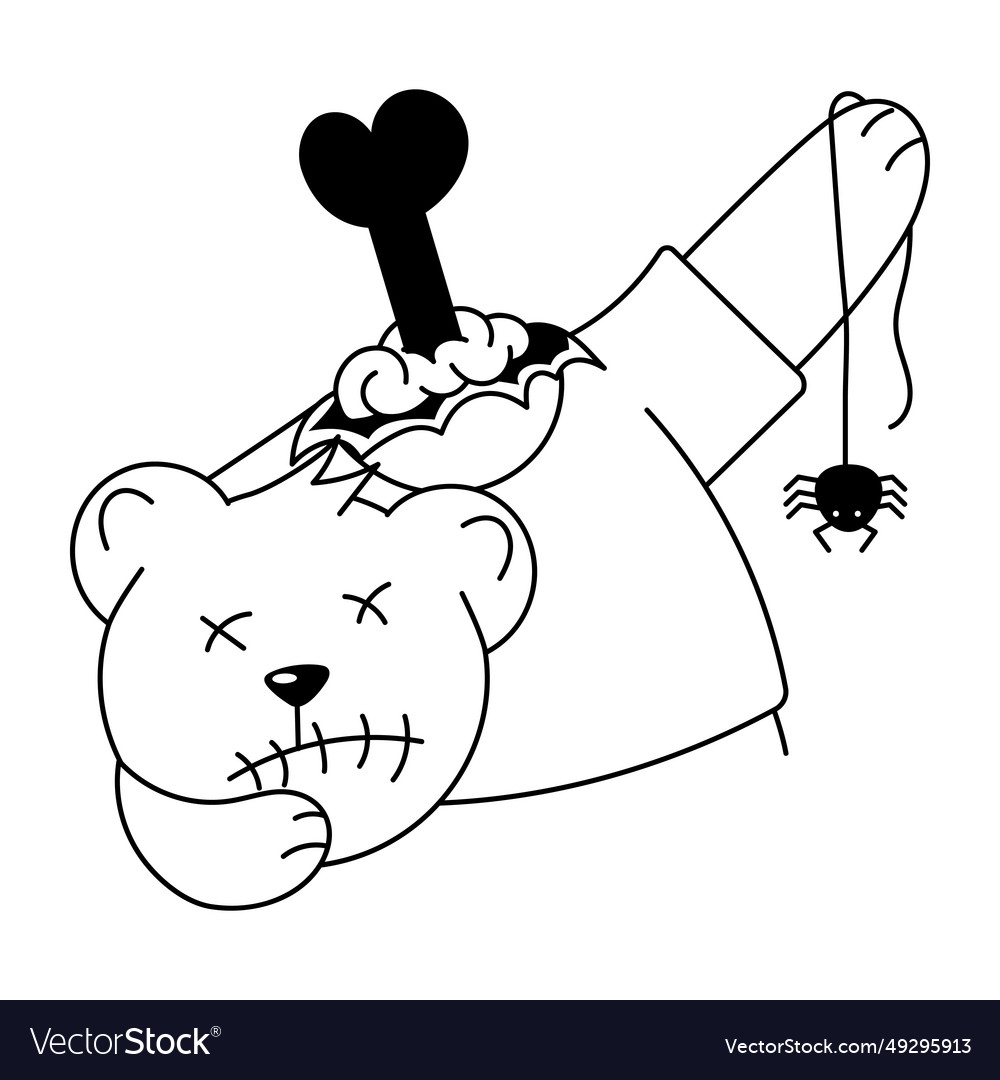 Dead teddy Royalty Free Vector Image - VectorStock