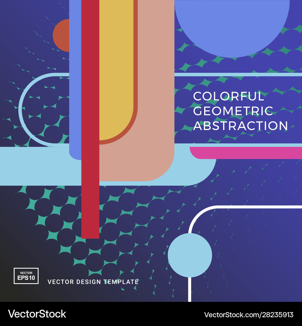 Design template with colourful geometric shapes Vector Image