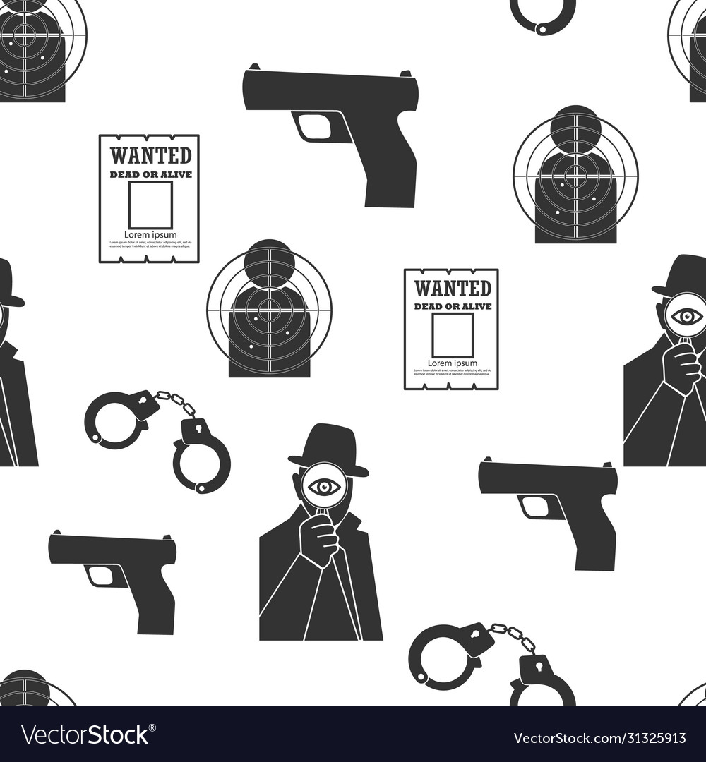 Detective spy seamless pattern Royalty Free Vector Image