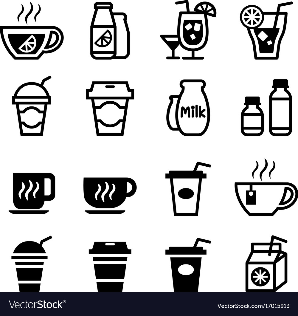 Drinking icon set Royalty Free Vector Image - VectorStock