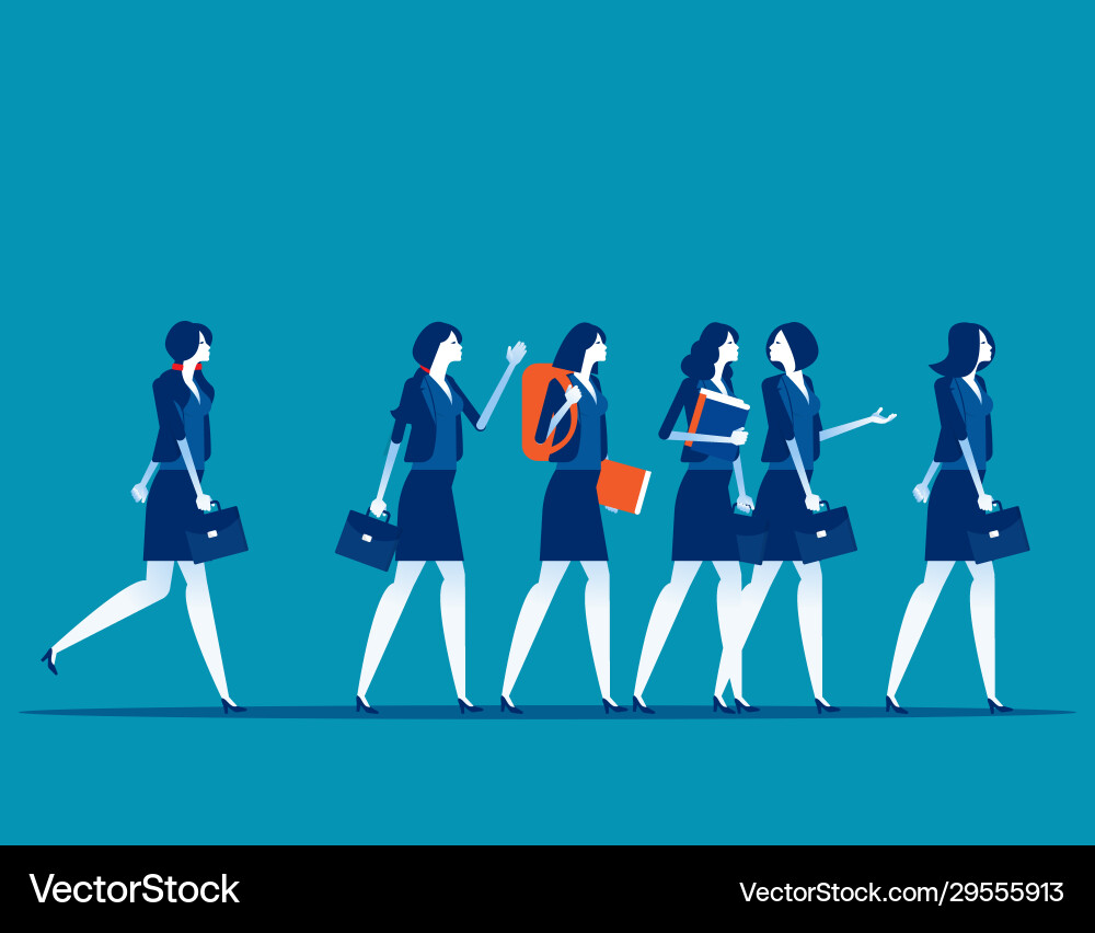 Group business people go to work concept Vector Image