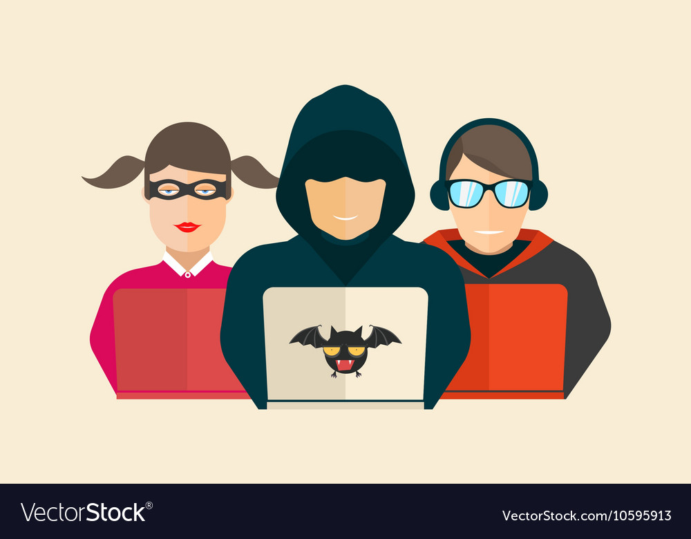 Hacker fraud and coder Royalty Free Vector Image