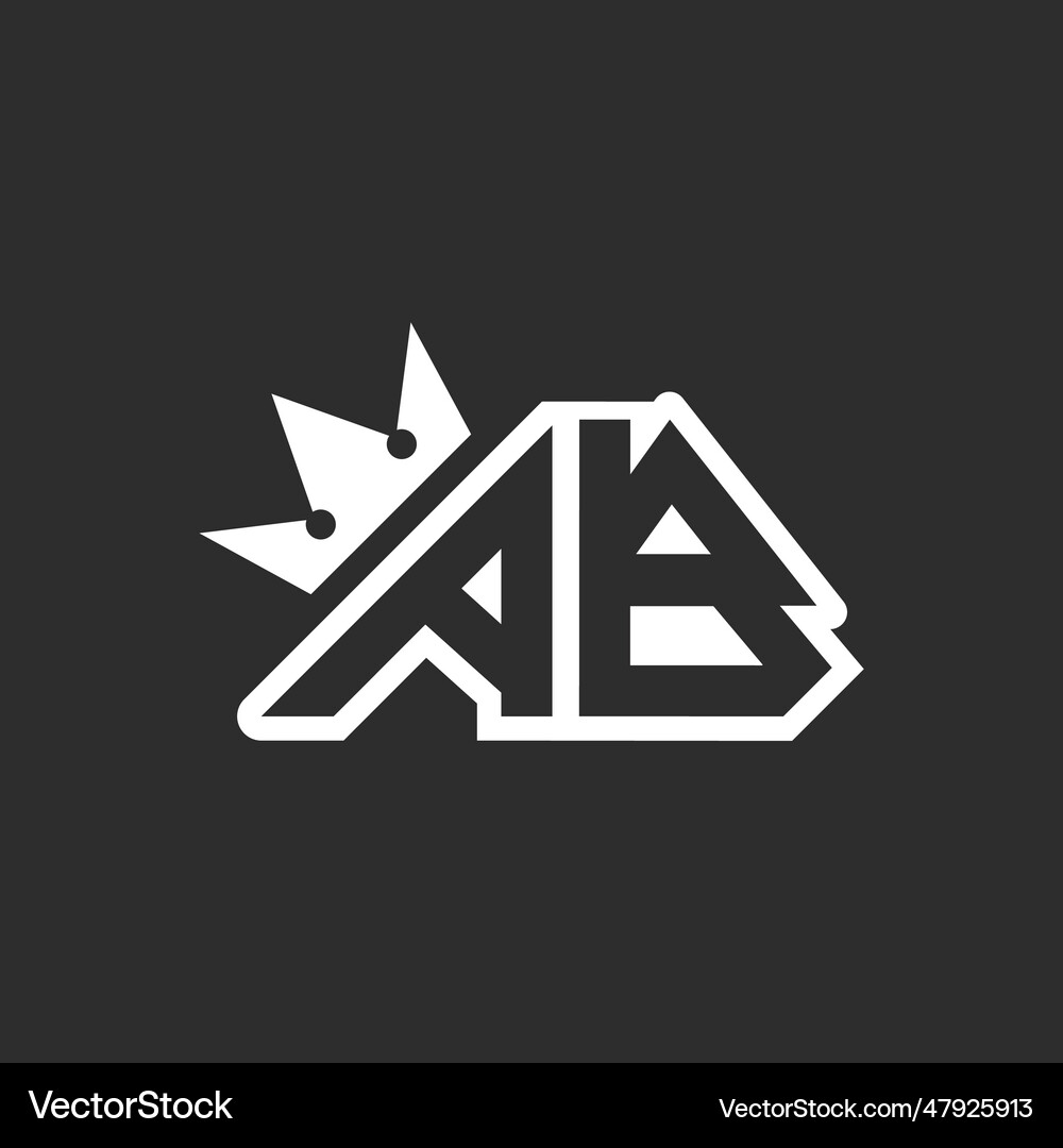 Logo ab crown creative elegant monogram Royalty Free Vector