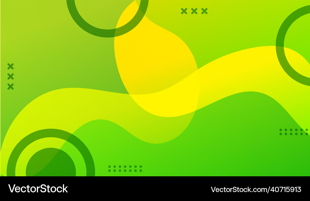 Modern abstract green memphis wave curve lines Vector Image