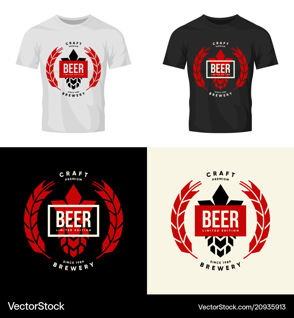 Modern craft beer drink isolated logo sign Vector Image